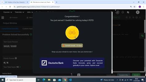 Poojitha Avvari On Linkedin Geekstreak2024 Codingchallenge Java Problemsolving Deutschebank