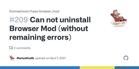 can not uninstall browser mod without remaining errors · issue 209