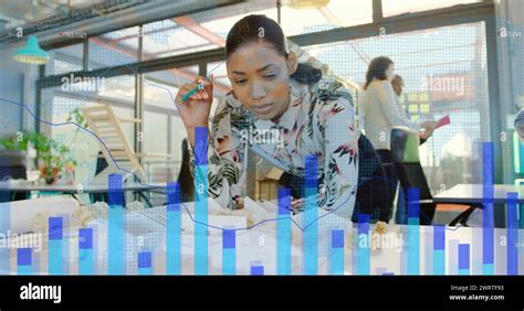 Image Of Statistical Data Processing Over African American Female