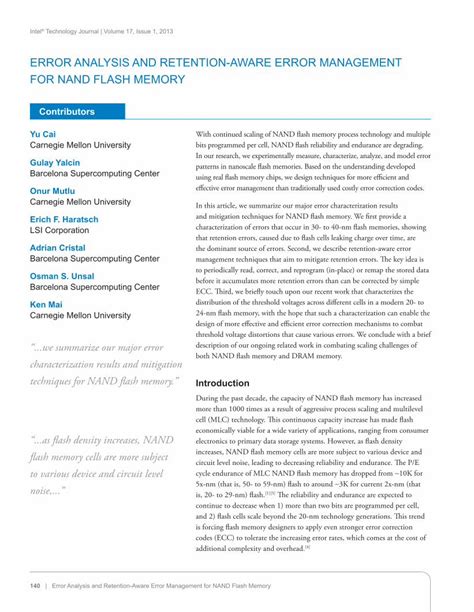 Pdf Error Analysis And Retention Aware Error Omutlupubflash Error