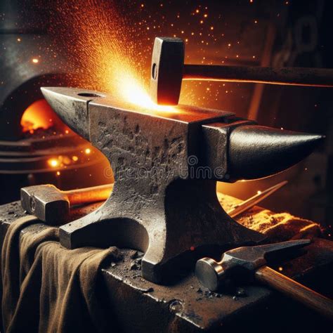 Hammer Anvil Sparks Stock Illustrations 69 Hammer Anvil Sparks Stock