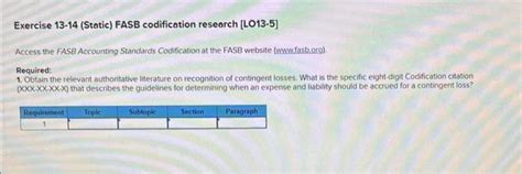 Solved Access The Fasb Accounting Standards Codification At