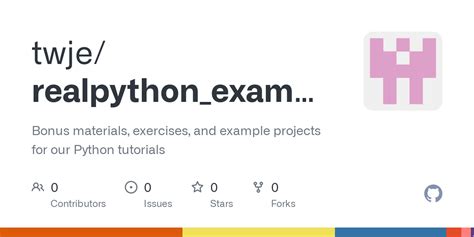 github twje realpython examples bonus materials exercises and