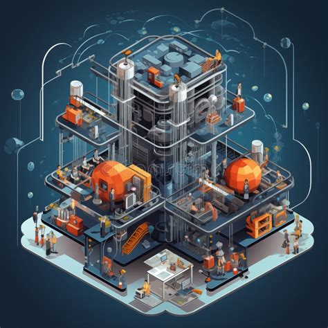 3d Isometric Engineering Factory Concept Industrial Factory Building