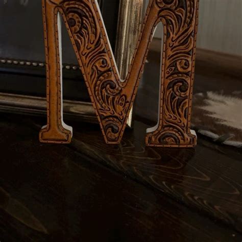 Custom Tooled Leather Wedding Cake Topper Personalized Initials Etsy