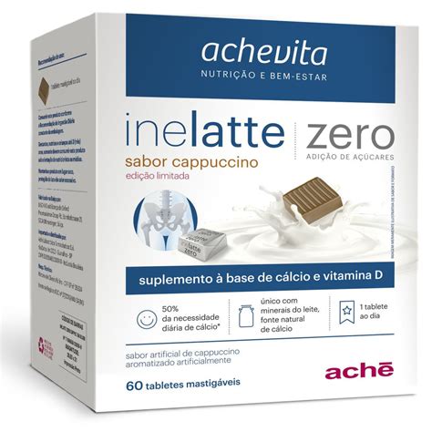 Inelatte Zero Açúcar Sabor Cappucino 60 Tabletes Ache Dor Mais Saúde