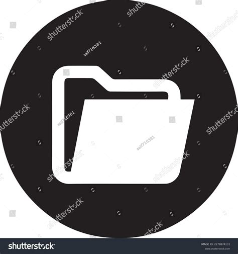 this black white vector folder iconblack stock vector royalty free