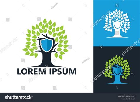 Shield Tree Logo Template Design Vector Stock Vector Royalty Free