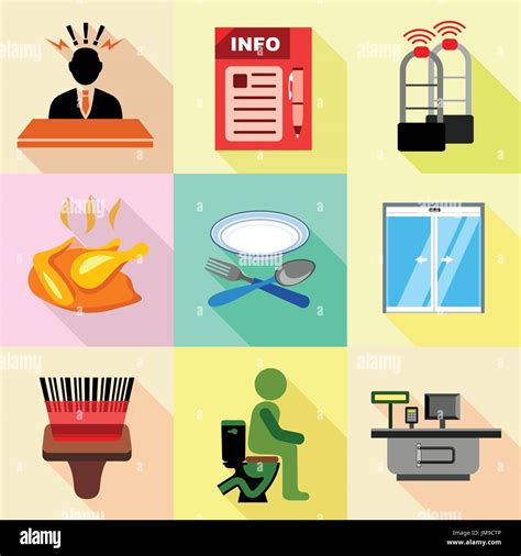 Supermarket Icons Set Flat Style Stock Vector Image And Art Alamy