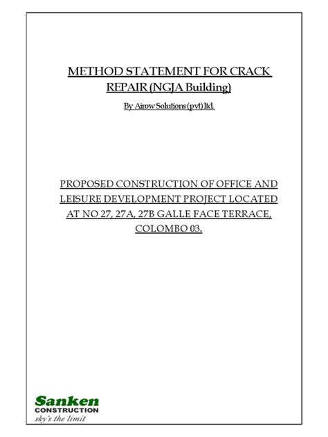 Method Statement For Crack Repairing Pdf Lamination Plaster