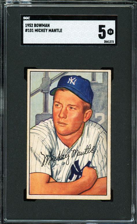 Mickey Mantle 1952 Bowman Card 101 Sgc 5 Auction Of Champions