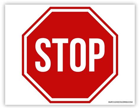 Printable Stop Sign Free Pdf Download Simply Love Coloring