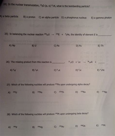Solved In The Nuclear Transmutation 168 O P A137n
