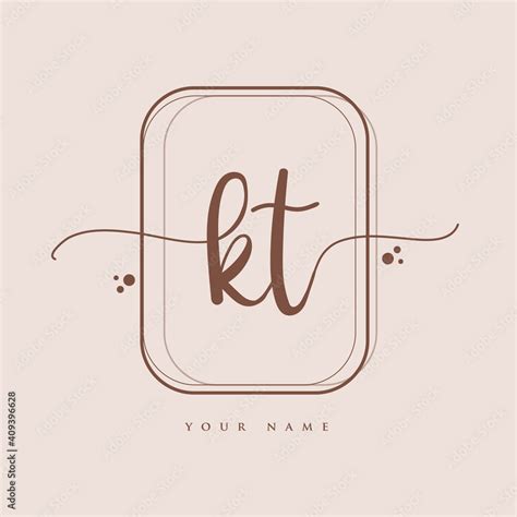 Kt Initial Handwriting Logo Hand Lettering Initials Logo Branding