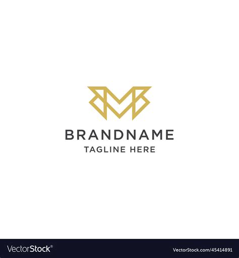 Initial M Mv Bmb Logo Design Concept Flat Vector Image