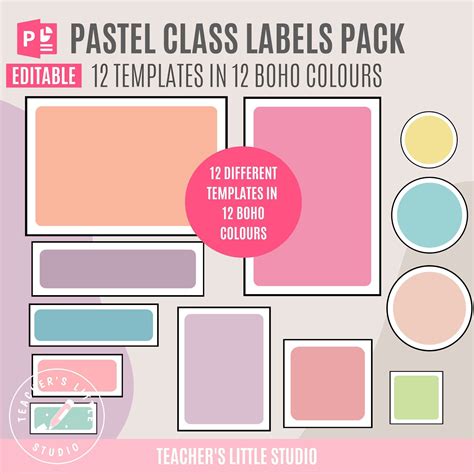 Pastel Classroom Labels Editable Class Labels Pack Name Tags Class Supply Labels Pastel