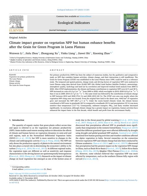 Pdf Original Articles Climate Impact Greater On Vegetation Npp But