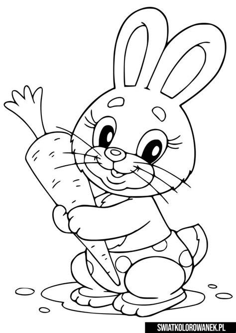 Króliczek Z Marchewką Darmowe Kolorowanki Do Druku イラスト 塗り絵 ぬり絵 スケッチ
