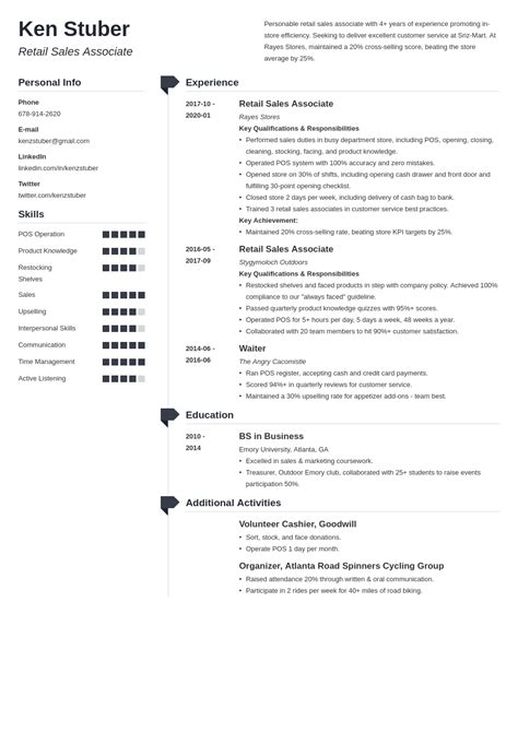 Retail Sales Associate Resume Example And Guide