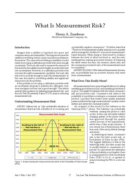 What Is Measurement Risk Pdf Calibration Risk