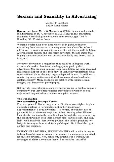 Sexism In Advertising Pptx Sexism In Advertising Pptx