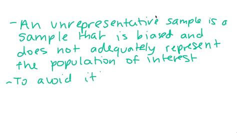 Solved What Is An Unrepresentative Sample And How Do Researchers