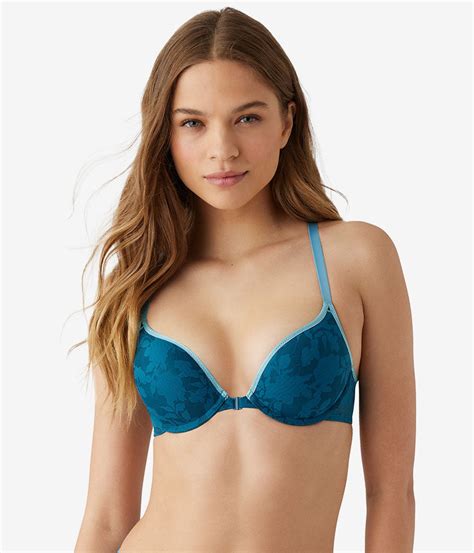 Shadow Scene Front Close Push Up Bra Blue Coral Btemptd