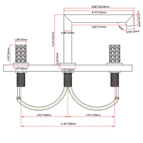 3 Hole Bathroom Basin Mixer Tap Double Knobs Solid Brass In Chrome And Black Crystal Homary Uk