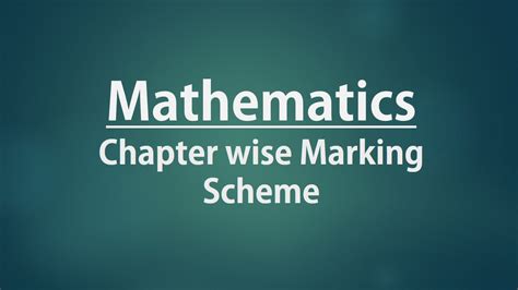 Cbse Class 12 Math Chapter Wise Marking Scheme