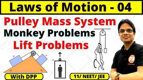 Laws Of Motion Class 11 L 4 Pulley Mass System Monkey Problems