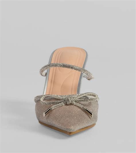 Chic Steps Glitter Mesh Stiletto Pumps And Windsor