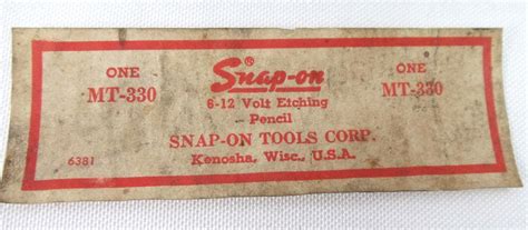 Snap On Etching Pencil 6 12 Volt Engraver Mt 330 Vintage 1954424286