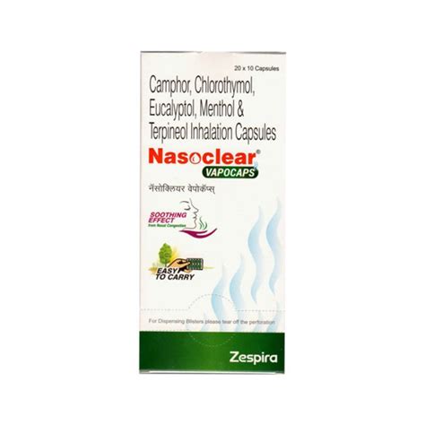 Nasoclear Vapocaps Capsule Zespira At ₹ 1300box In Patna Id