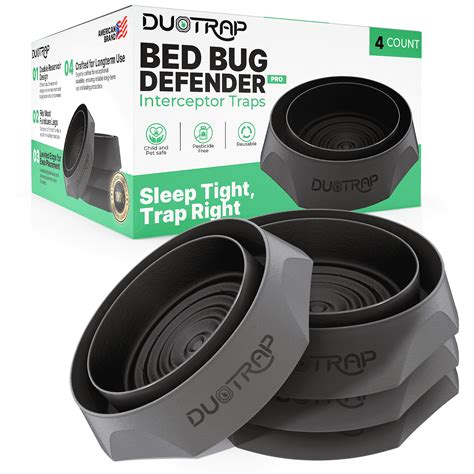 Duotrap Bed Bug Defender Pro 4 Pack Bed Bug Interceptors Indoor Bed