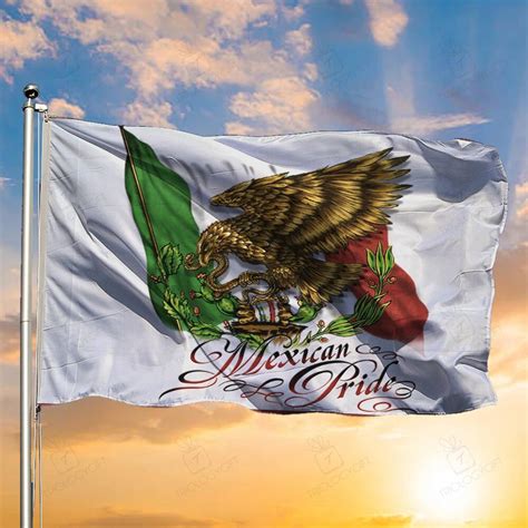 Mexican Pride Flag Mexican Eagle Coat Of Arms Flag Pride Flag For