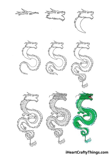 Steps To Draw A Dragon
