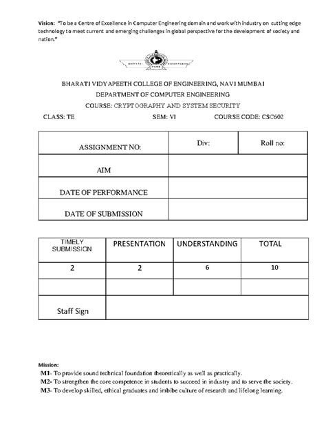 Css Assisgnment Vision To Be A Centre Of Excellence In Computer Engineering Domain And Work