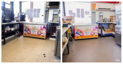 Talk About A Short And Sweet Flooring Transformation 🍨 𝗣𝗿𝗼𝗯𝗹𝗲𝗺 The Shops Original Flooring