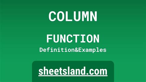 Column Function Definition Formula Examples And Usage