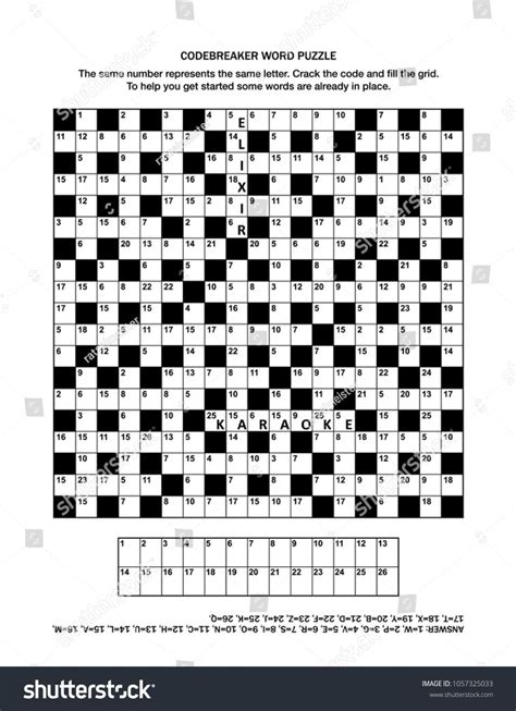 Puzzle Page Codebreaker Codeword Code Cracker Stock Vector Royalty Free 1057325033