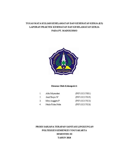 Laporan K3 Pt Madukismo 2018 Pdf