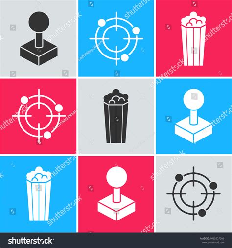 Set Joystick Arcade Machine Target Sport Stock Vector Royalty Free 1635227083 Shutterstock