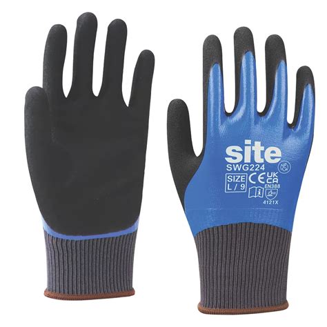 Site Gloves Blueblack Large Screwfix