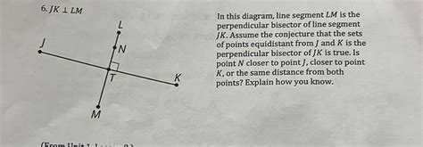 jk⊥ lm in this diagram line segment lm is the perpendicular bisector