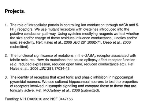 Ppt The Structure And Function Of Cys Loop Receptors Powerpoint