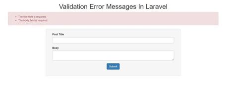 How To Create Validation Error Messages In Laravel