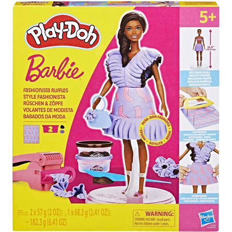Play Doh Barbie Fashionista Ruffles Doll Set Hasbro Tates Toys