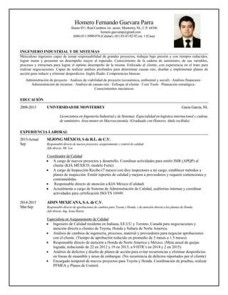 Ing Homero F Guevara Parra Cv Pdf