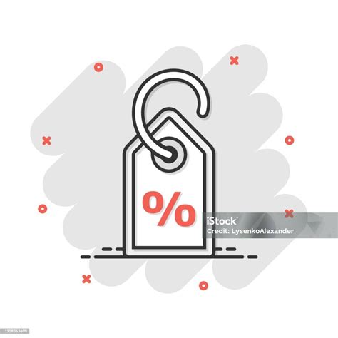 벡터 만화 할인 태그 아이콘 만화 스타일의 가격 판매 컨셉 일러스트 픽토그램 프로모션 쿠폰 비즈니스 스플래시 효과 개념 가격에 대한 스톡 벡터 아트 및 기타 이미지 Istock