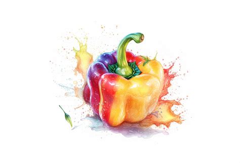 Cute Pepper Color Splash Graphic By Poster Boutique · Creative Fabrica